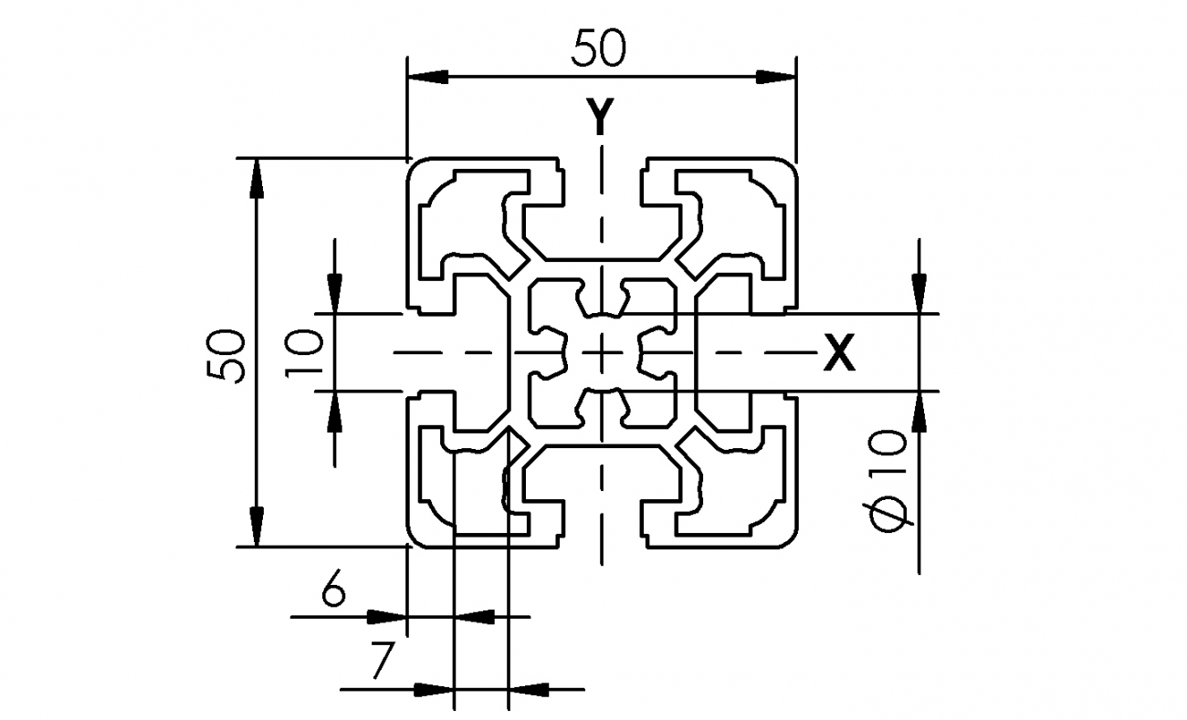 Profil 50 x 50 leicht | BAUER Profiltechnik GmbH